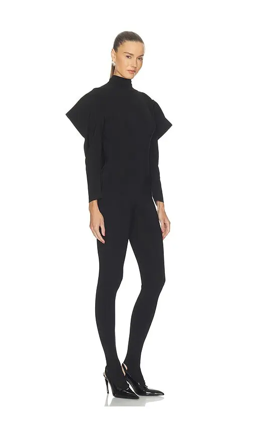 Norma Kamali Wing Sleeve Open Back Bow Neck Catsuit