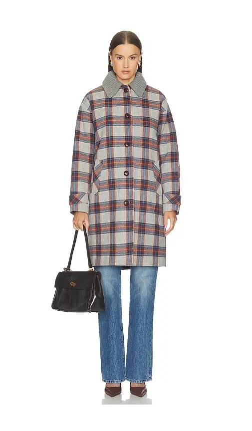 Veronica Beard Laurent Dickey Coat With Collar In Multi