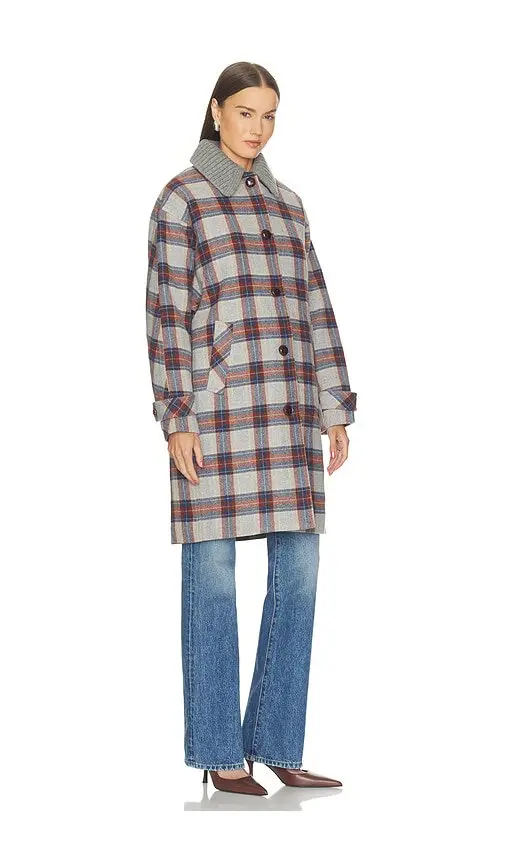Veronica Beard Laurent Dickey Coat With Collar In Multi