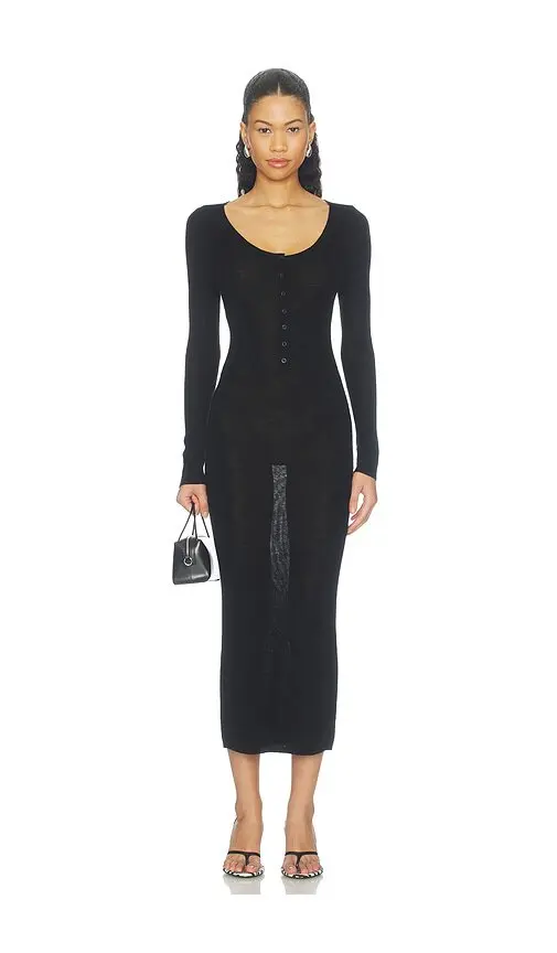 Susana Monaco Light Merino Henley Longsleeve Dress