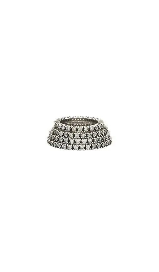 Isabel Marant Étoile Set Of Rings In Metallic Silver - Transparent & Silver