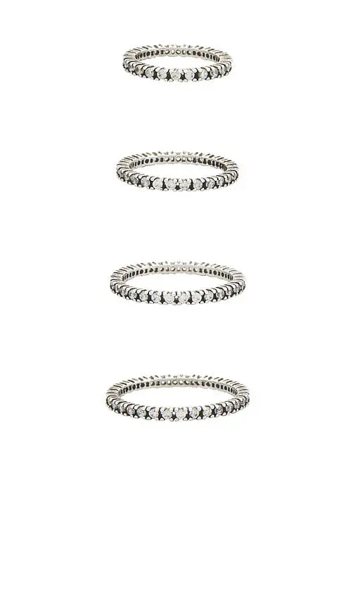 Isabel Marant Étoile Set Of Rings In Metallic Silver - Transparent & Silver