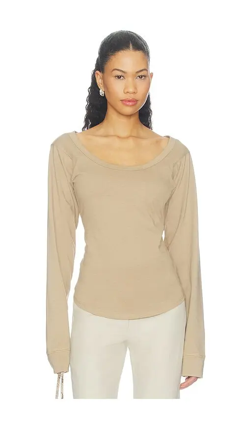THE LINE BY K Smythe Long Sleeve Scoopneck Top