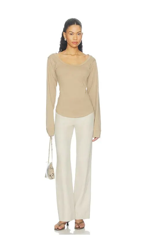 THE LINE BY K Smythe Long Sleeve Scoopneck Top