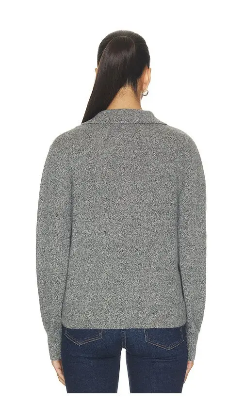 Joe's Jeans The Long Sleeve Cashmere Polo Sweater In Grey