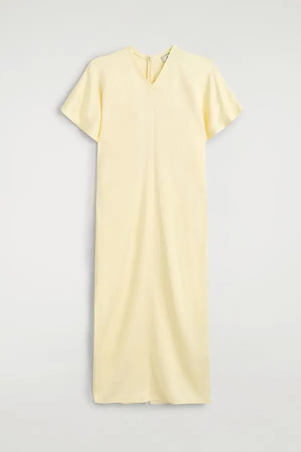 Cos Draped V-neck Crepe Midi Dress