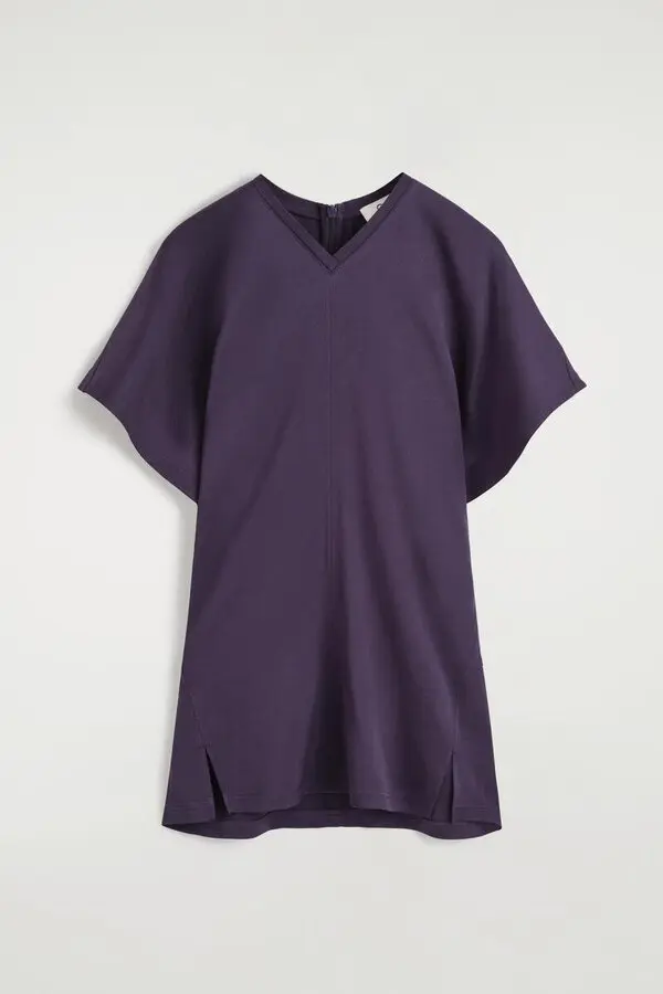 Cos Draped Crepe V-neck Top - Purple