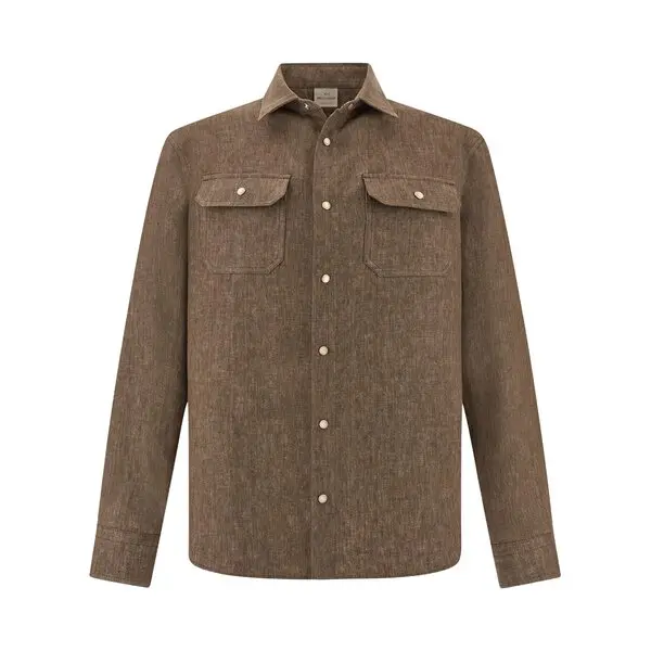 Paul & Shark Winter Linen Overshirt - Hazelnut