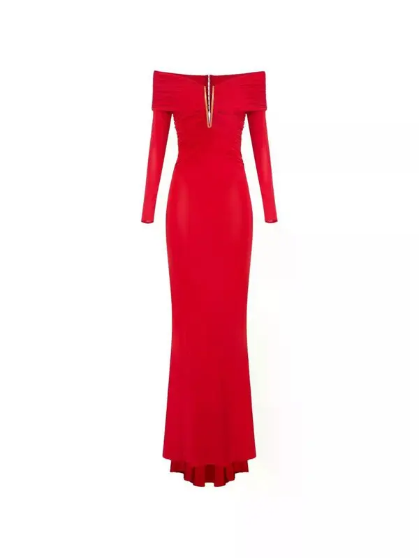 Elisabetta Franchi Carpet Dress In Lightweight Crêpe Jersey - Red