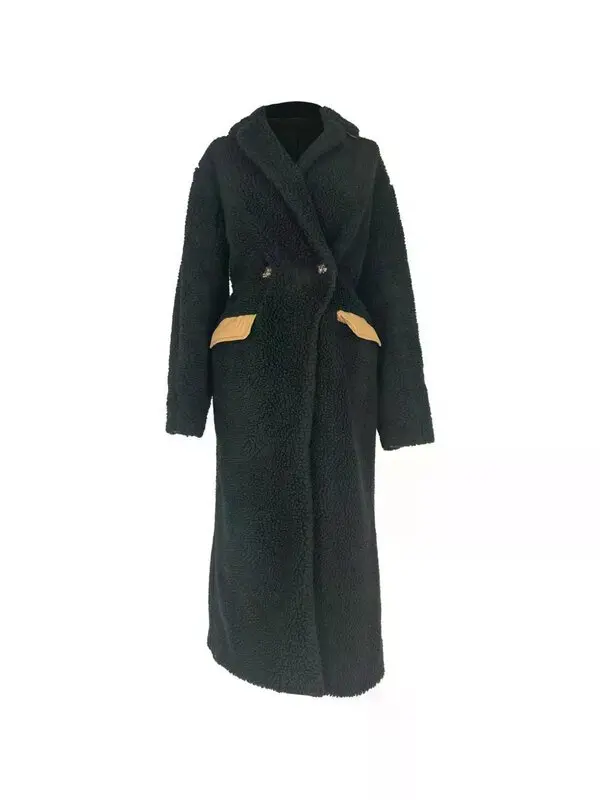 GANNI Double-breasted Teddy Coat