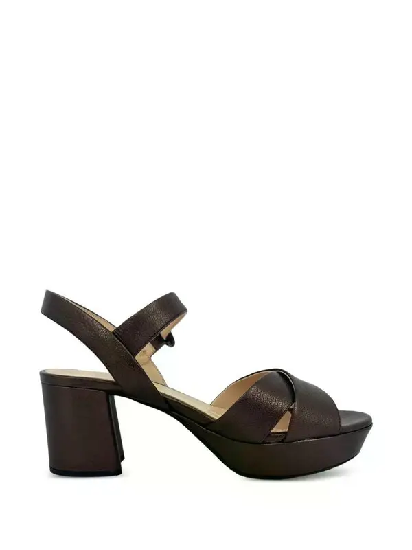 Prada 2020s Crisscross Block-heel Sandals - Brown