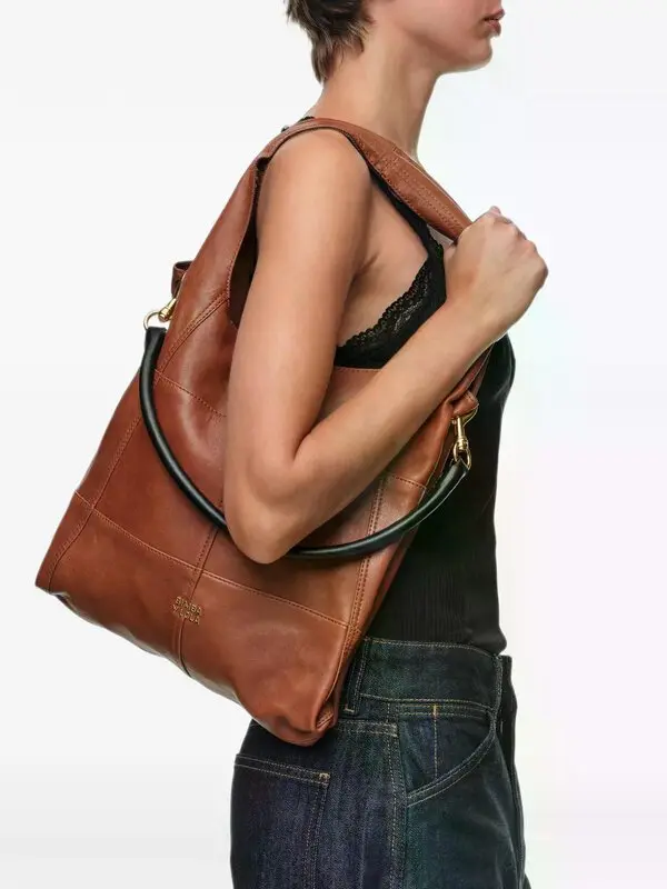 Bimba Y Lola Large Light Patchwork Leather Paper Bag