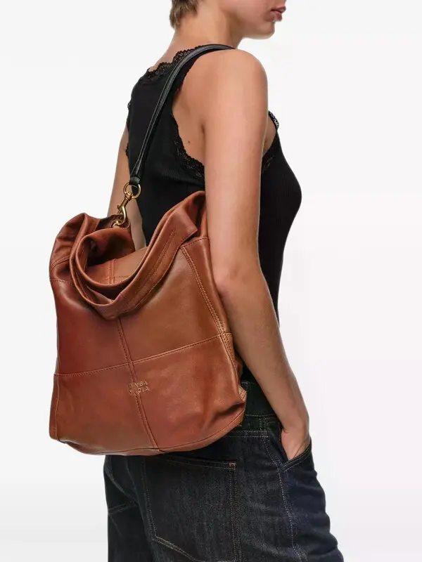 Bimba Y Lola Large Light Patchwork Leather Paper Bag