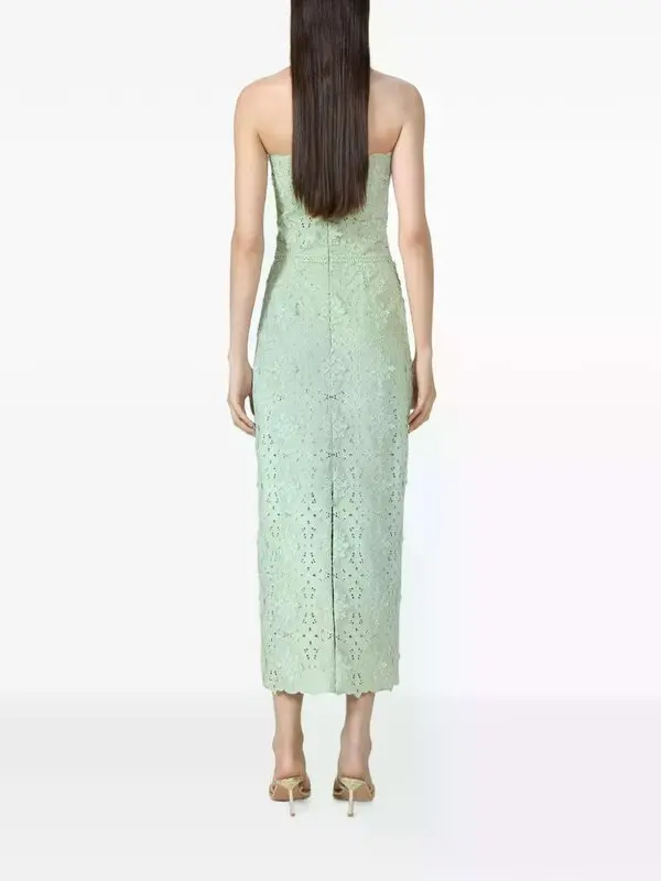 Costarellos Renelle Embroidered Lace Midi Dress