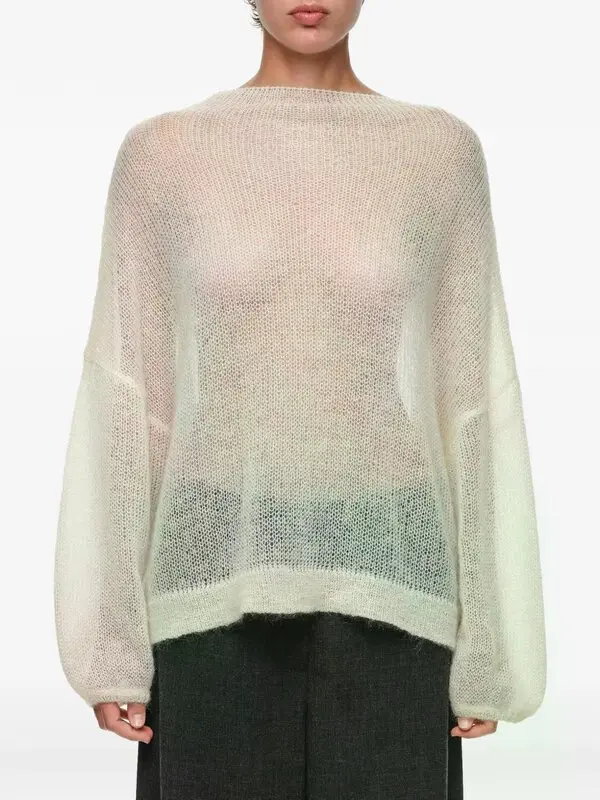Bimba Y Lola Ivory Mohair High Neck Sweater - Neutrals