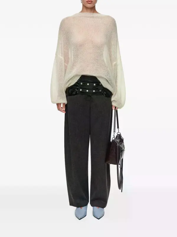 Bimba Y Lola Ivory Mohair High Neck Sweater