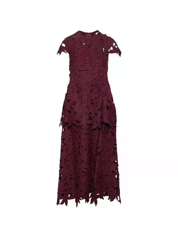Simkhai Joanna Floral-cutout Layered Midi Dress