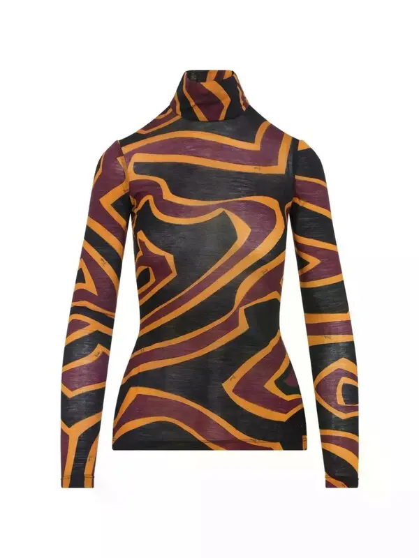 Emilio Pucci Iride-print Roll-neck Top - Black