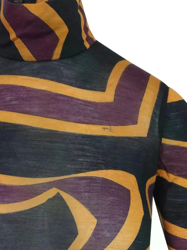 Emilio Pucci Iride-print Roll-neck Top - Black