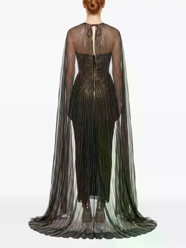 MARIA LUCIA HOHAN Celestina Sheer Metallic-effect Cape