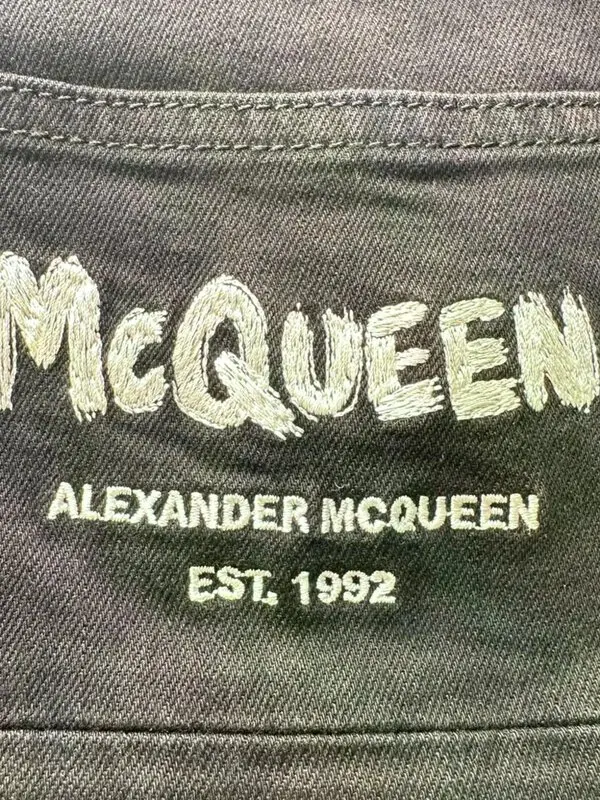 Alexander McQueen Logo-embroidered Slim-fit Jeans