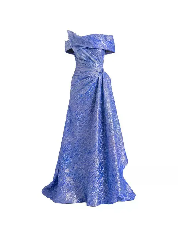 GEMY MAALOUF Off-the-shoulder Draped Dress - Blue