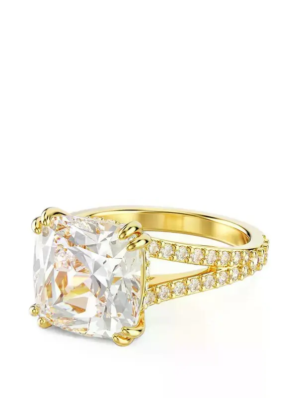 SWAROVSKI Stilla Cushion-cut Crystal-embellished Ring - Gold