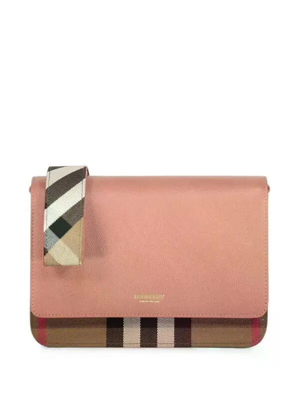 Burberry Mackford Check-pattern Leather Shoulder Bag - Pink
