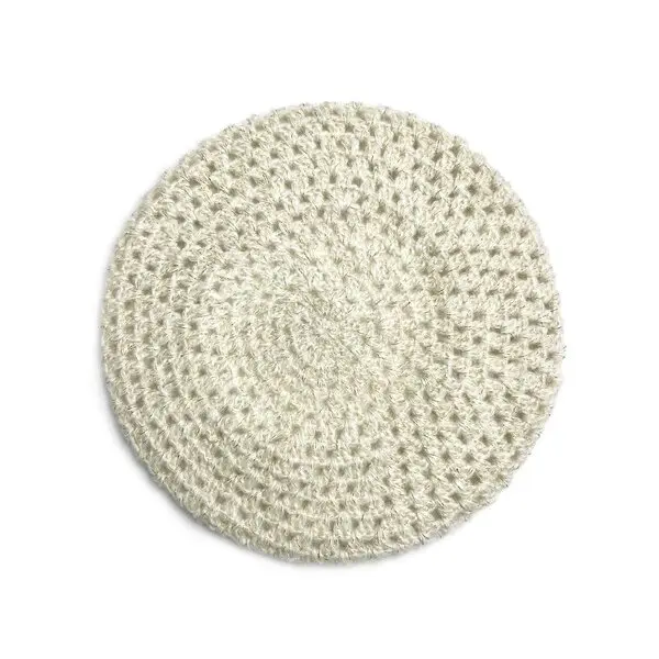 SIBI HATS White / Gold Ice Ice Baby Hand Crochet Mohair Hat