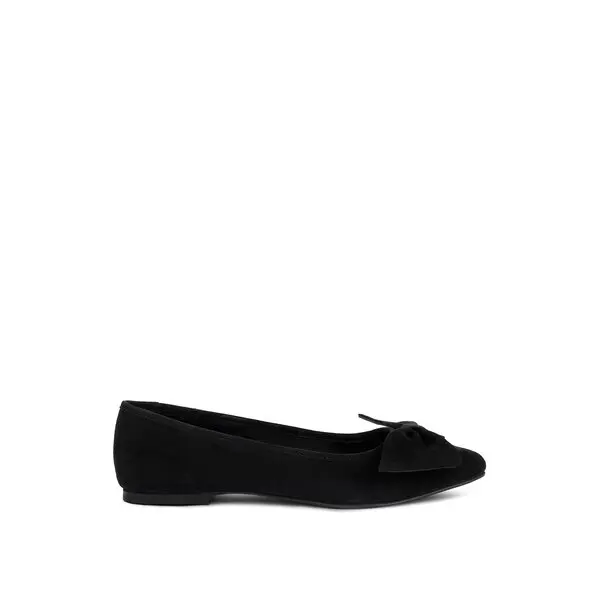 RAG & CO Chuckle Big Bow Suede Ballerina Flats In By