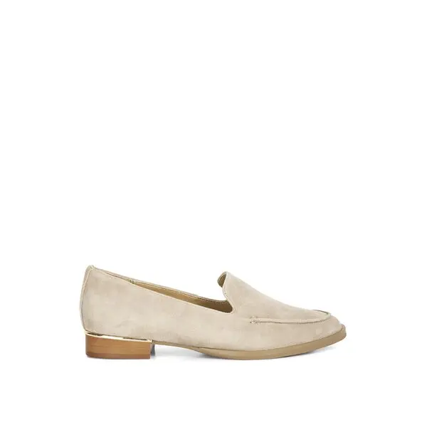 RAG & CO Neutrals Anna Taupe Suede Leather Loafers By