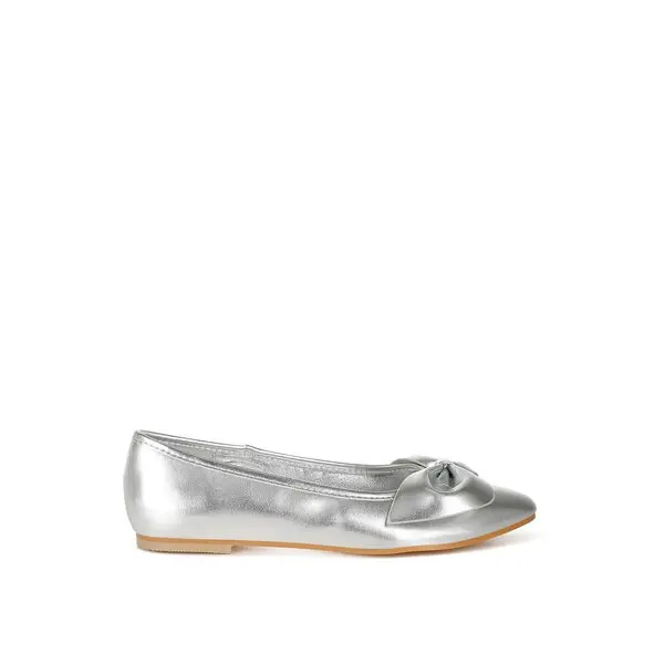 RAG & CO Bromelia Metallic Pleather Bow Ballerinas In By
