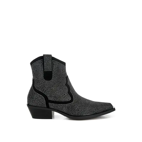 RAG & CO Costello Rhinestones Embellished Cowboy Boots In By