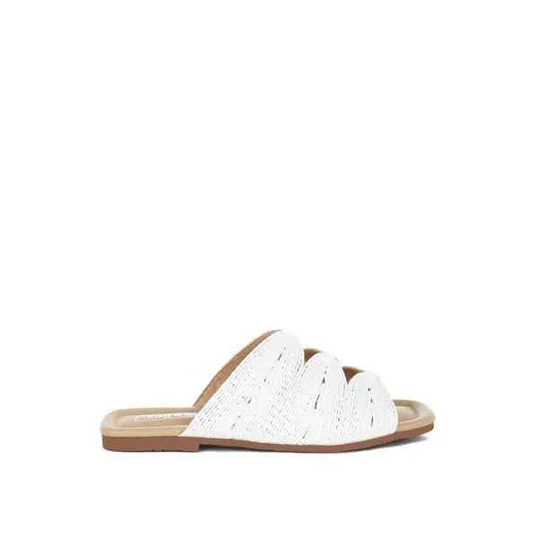 RAG & CO Daisy Doe Raffia Square Toe Flats In By