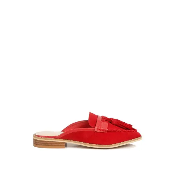 RAG & CO Edmanda Tassle Detail Leather Mules In By