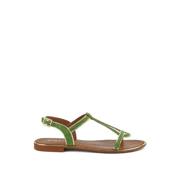 RAG & CO Feodora Flat Slip-on Sandals By - Green