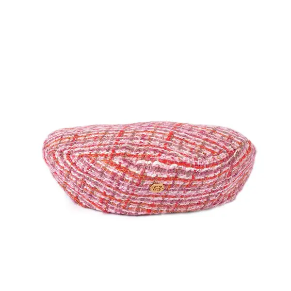 SIBI HATS Diana Tweed French Beret Hat - Pink