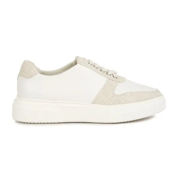 RAG & CO Kjaer Dual Tone Leather Sneakers In Off By - White