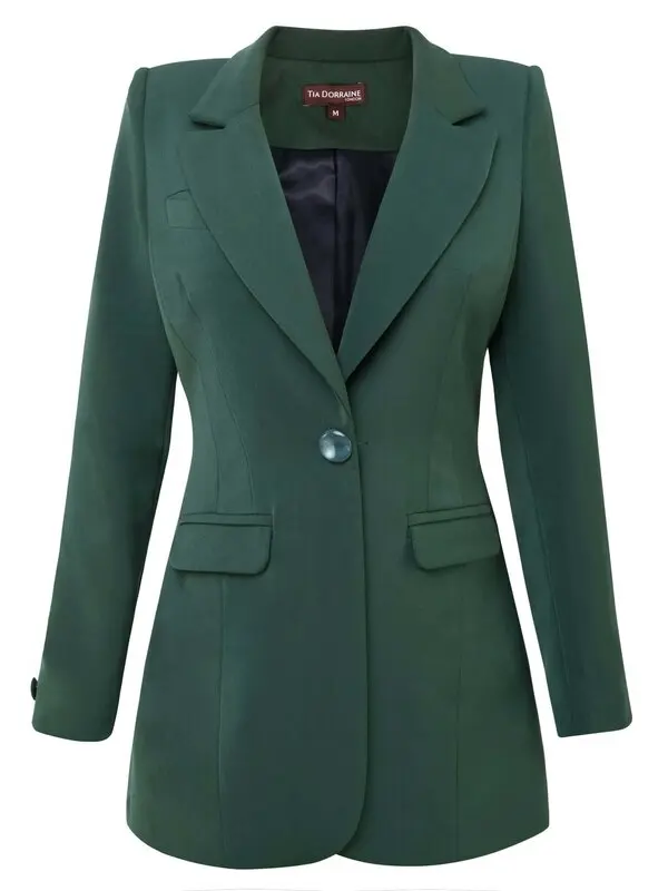 TIA DORRAINE Emerald Dream Classic Timeless Blazer Dark