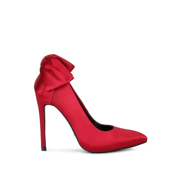 RAG & CO Hornet Satin Stiletto Pump Sandals In By - Red
