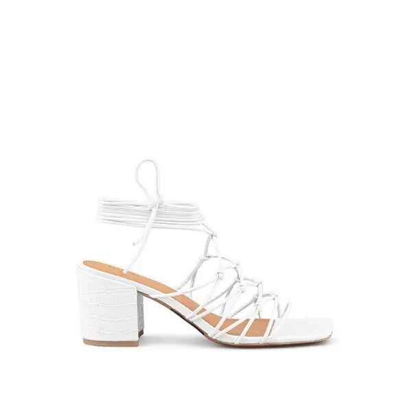 RAG & CO Fonda Croc Patterned Handcrafted Lace Up Sandal In By