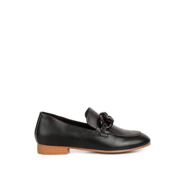RAG & CO Merva Chunky Chain Leather Loafers In By