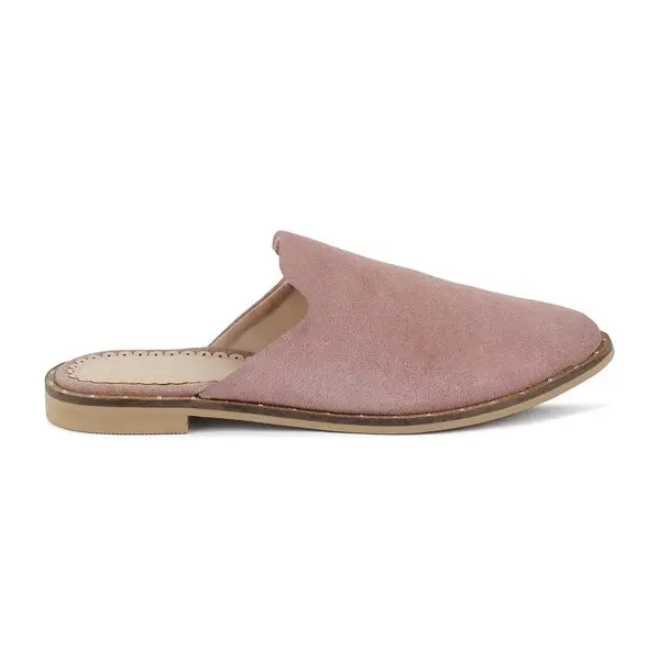RAG & CO Lia Handcrafted Suede Mules In Dusty By