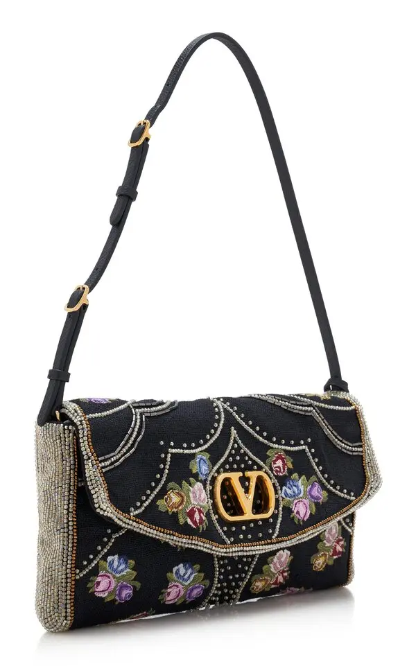 Valentino Garavani Devain Small Beaded Shoulder Bag