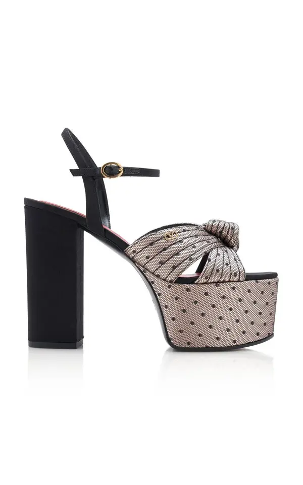 Valentino Garavani Crasher D'esprit Satin Platform Sandals - Multi