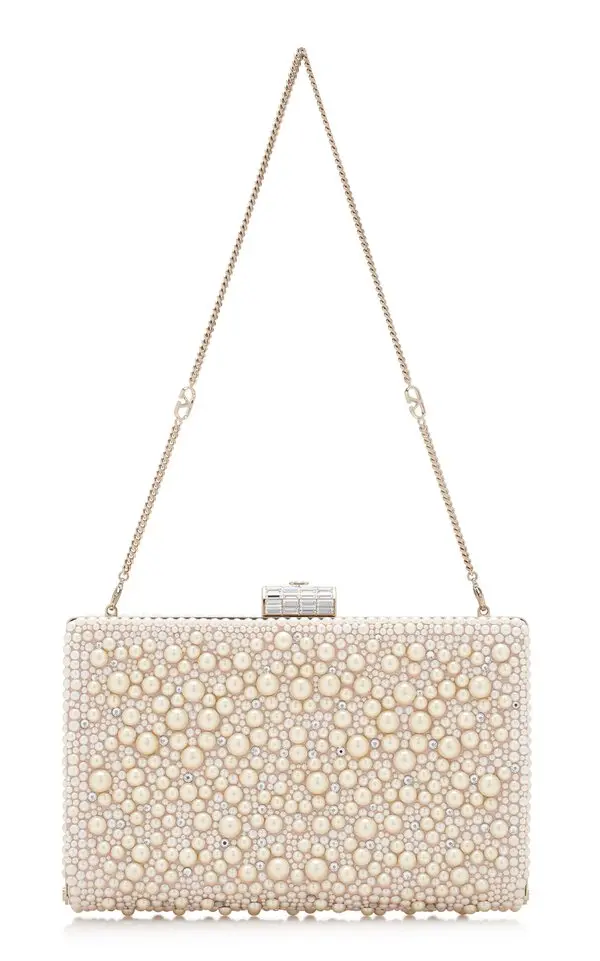 Valentino Garavani Berthe Pearl-embellished Minaudiere