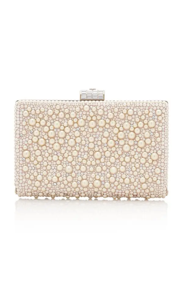 Valentino Garavani Berthe Pearl-embellished Minaudiere