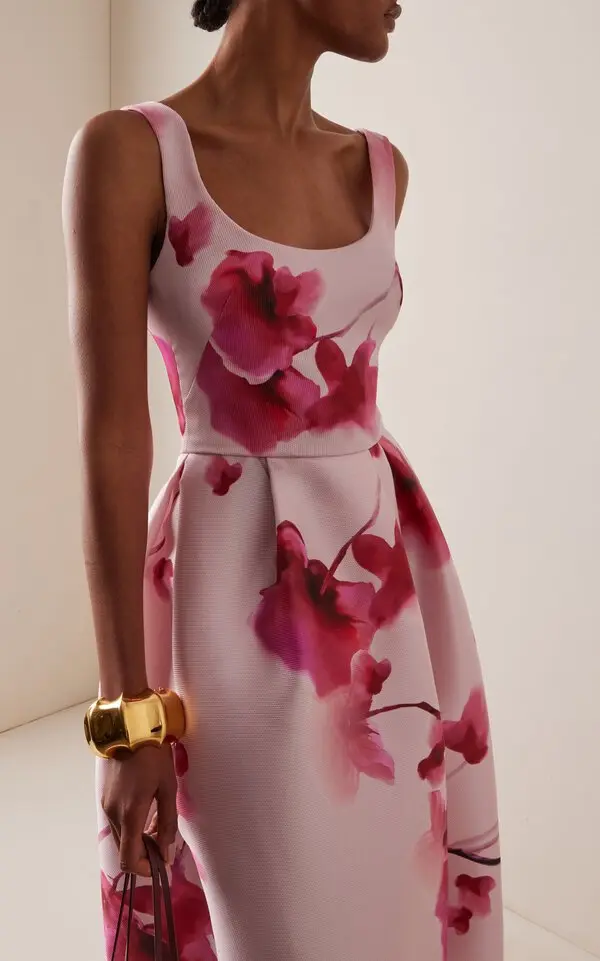 Monique Lhuillier Silk-blend Scoop-neck Sleeveless Ball Gown