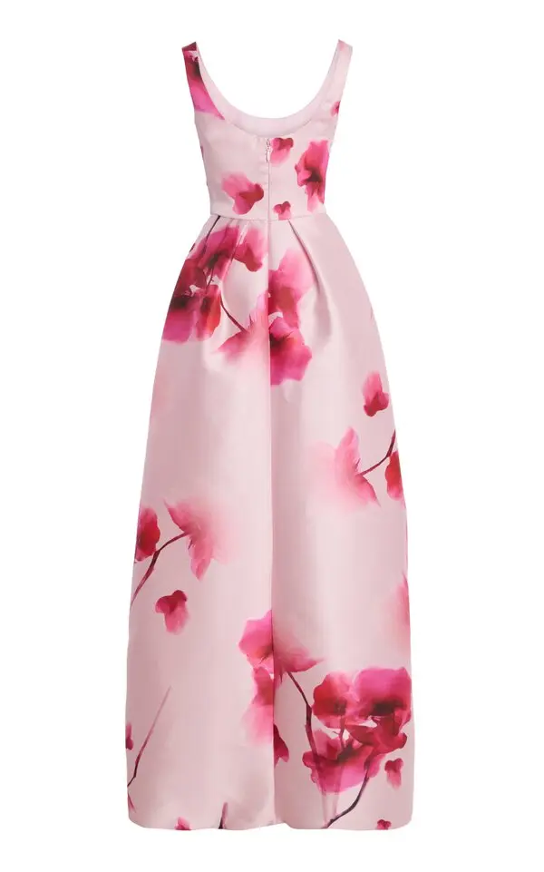 Monique Lhuillier Silk-blend Scoop-neck Sleeveless Ball Gown