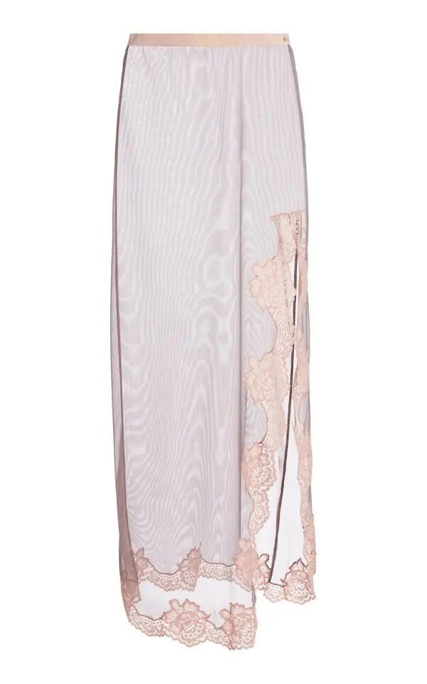 Valentino Garavani Lace-trimmed Tulle Maxi Skirt - Grey